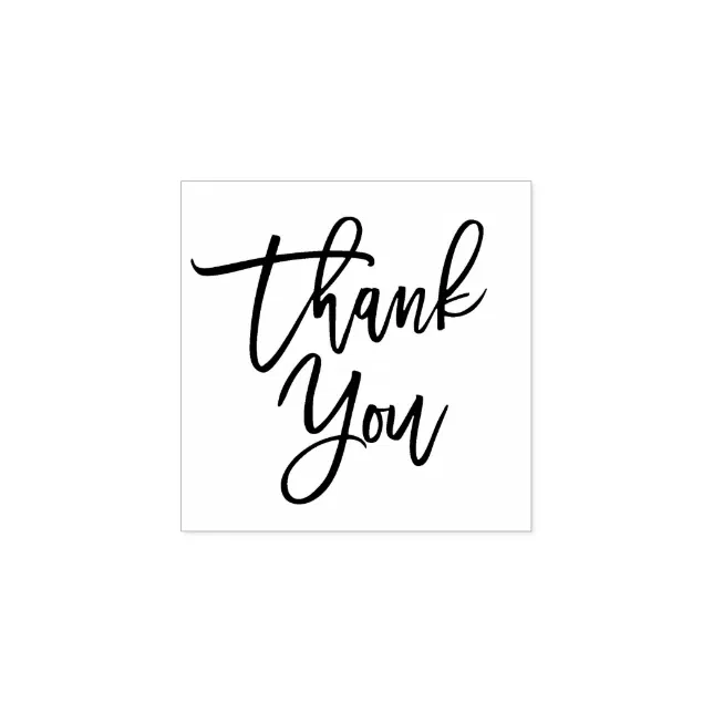 Hand Lettered Thank You Script Rubber Stamp | Zazzle