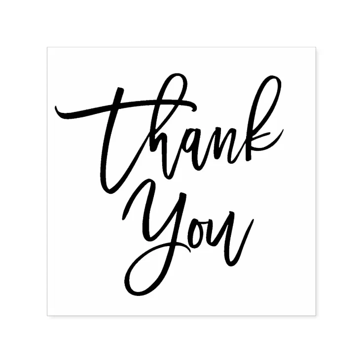 Hand Lettered Thank You Script Self-inking Stamp | Zazzle