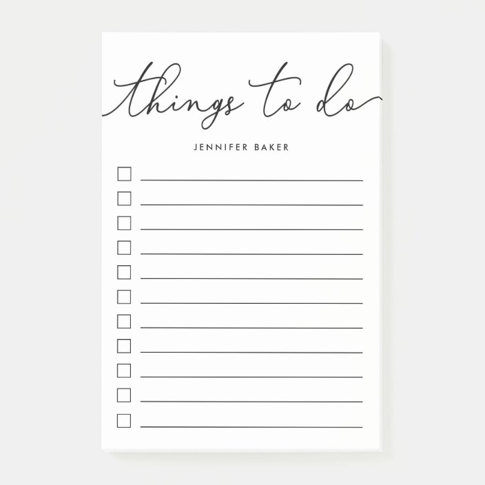 Hand Lettered Things to Do Post-it Notes | Zazzle.com