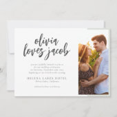 Hand Lettering Photo QR Code Informal Wedding Invitation | Zazzle
