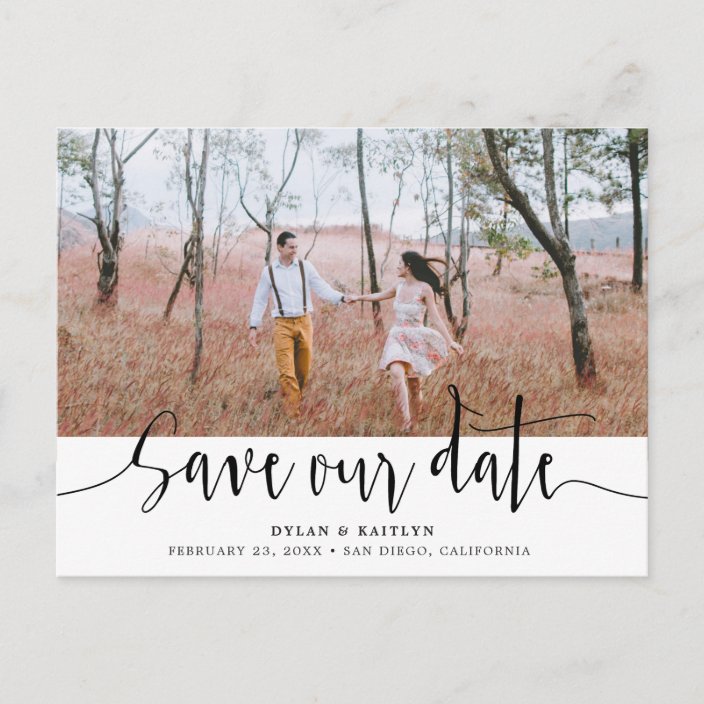 Hand Lettering | Wedding Save Our Date Postcard | Zazzle.com