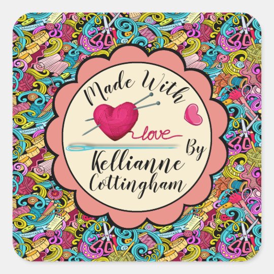 Hand Made with Love Sticker | Zazzle.com
