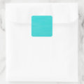 Hand Painted Aqua Blue Square Sticker | Zazzle