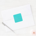 Hand Painted Aqua Blue Square Sticker | Zazzle