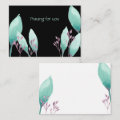 Hand Painted Aqua Watercolor Botanical Praying for Note Card | Zazzle