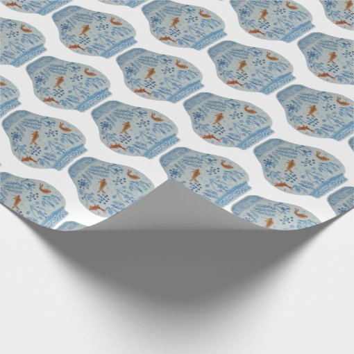 Hand Painted Blue and White Ginger Jar Wrapping Paper | Zazzle