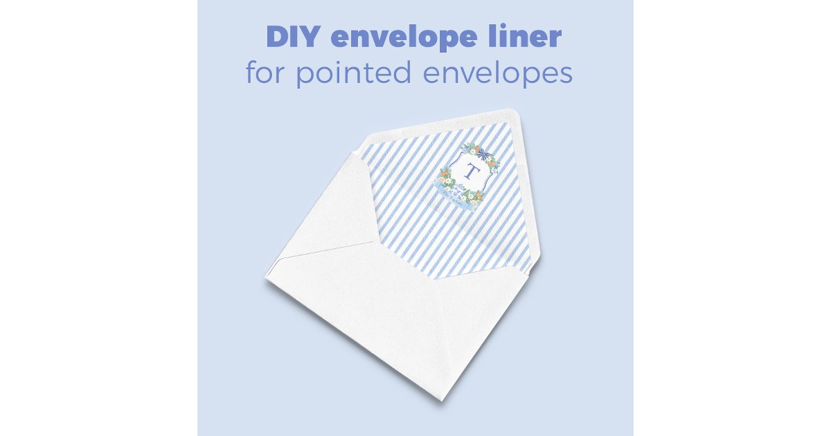 Hand Painted Blue Crest Pointed Envelope Liner Notepad | Zazzle