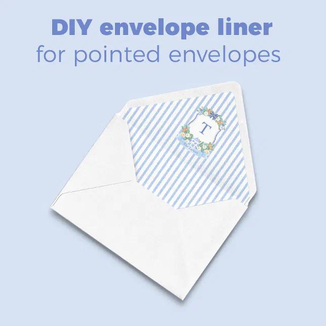 Hand Painted Blue Crest Pointed Envelope Liner Notepad | Zazzle