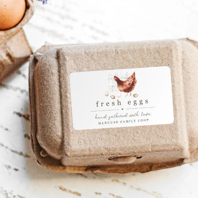 Hand Painted Chicken Farm or Coop Egg Carton Label | Zazzle