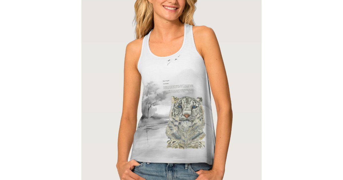 Hand Painted Endangered Snow Leopard Tank Top | Zazzle