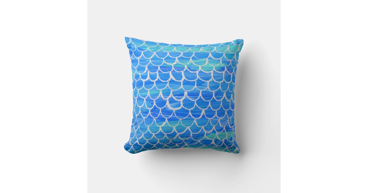 Hand Painted Fish Scale Pillow | Zazzle