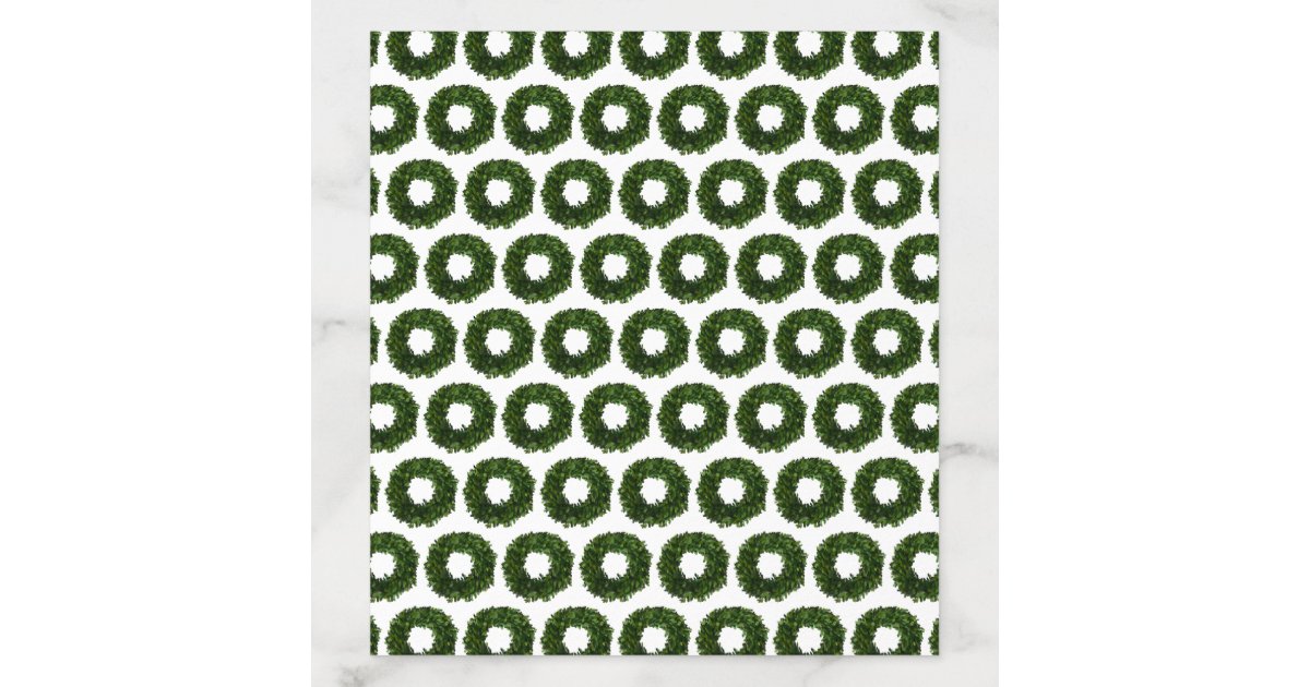 Hand Painted Green Boxwood Wreath Christmas Envelope Liner | Zazzle