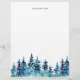 Hand-Painted Pine Tree Forest Letterhead | Zazzle