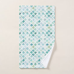 Hand Painted Turquoise Pattern Bath Towel Set | Zazzle