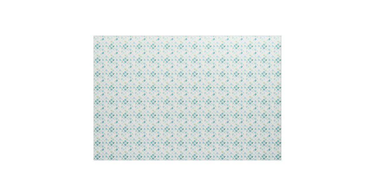 Hand Painted Turquoise Pattern Fabric | Zazzle