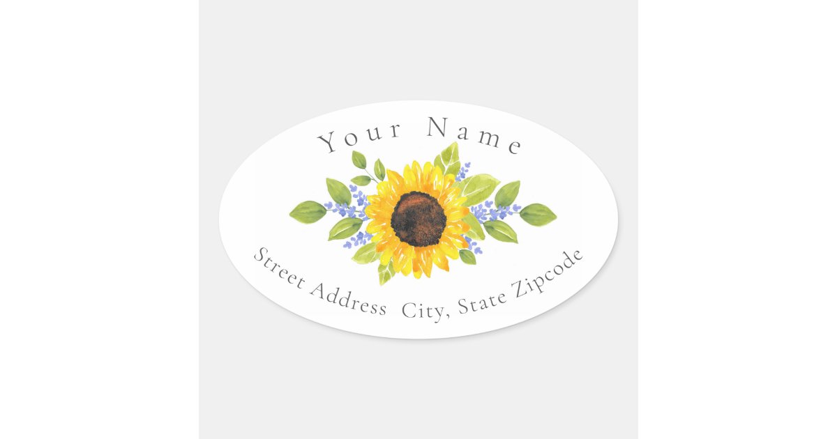 Hand Painted Watercolor Sunflower Swag Label | Zazzle