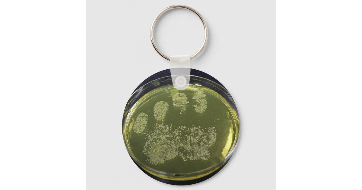 Hand Petri Dish Bacteria Keychain | Zazzle