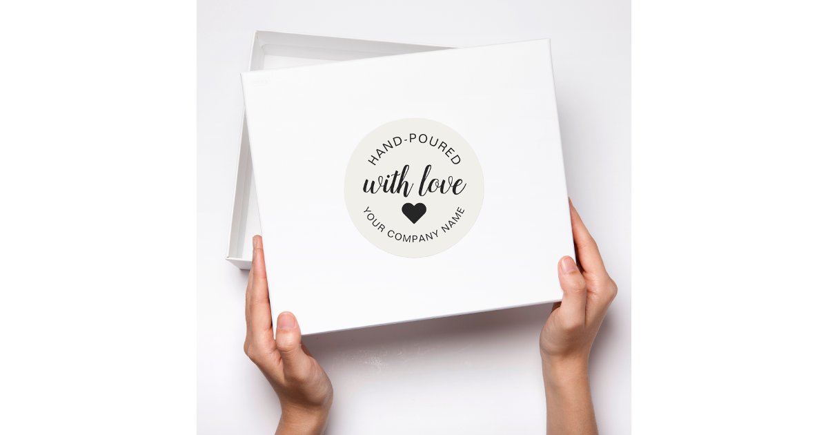 "Hand-Poured" With Love Candle Classic Round Sticker | Zazzle