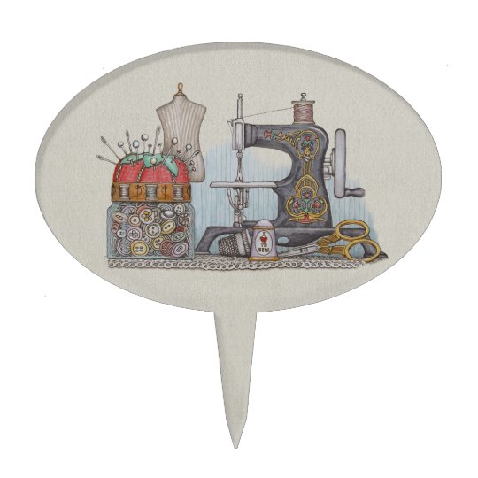 Hand Powered Sewing Machine Cake Topper | Zazzle.com