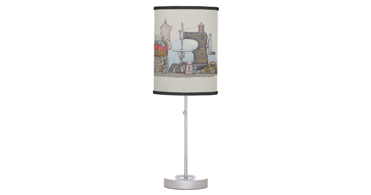 Hand Powered Sewing Machine Table Lamp | Zazzle