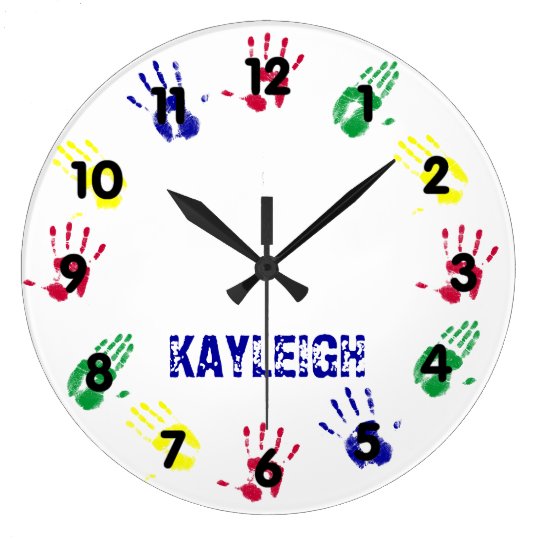 Hand Print Personalized Large Clock | Zazzle.com