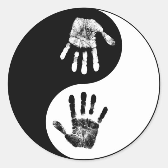 Hand Print-Yin-Yang.jpg Classic Round Sticker | Zazzle.com