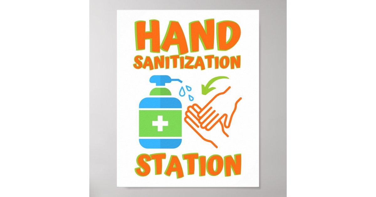 Hand Sanitization Station Poster | Zazzle