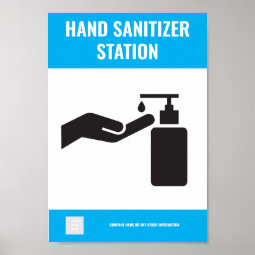 Hand Sanitizer Station Poster | Zazzle