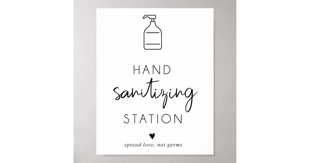 Hand sanitizing Station Minimalist elegant Poster | Zazzle