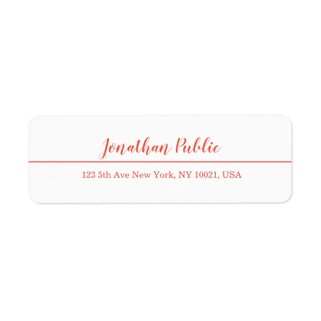 Hand Script Red White Template Christmas Return Label | Zazzle