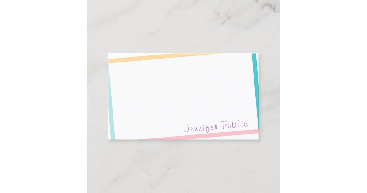 Hand Script Text Creative Colorful Modern Design Business Card | Zazzle