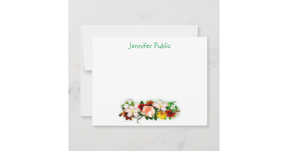 Hand Script Text Watercolor Flowers Art Template | Zazzle