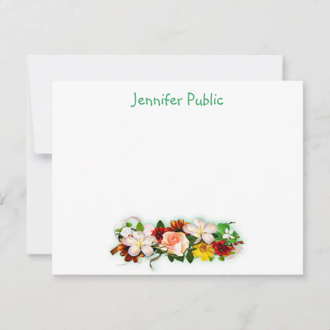 Hand Script Text Watercolor Flowers Art Template | Zazzle