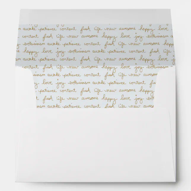 Hand Scripted Words of Inspiration Inside Lined Envelope | Zazzle