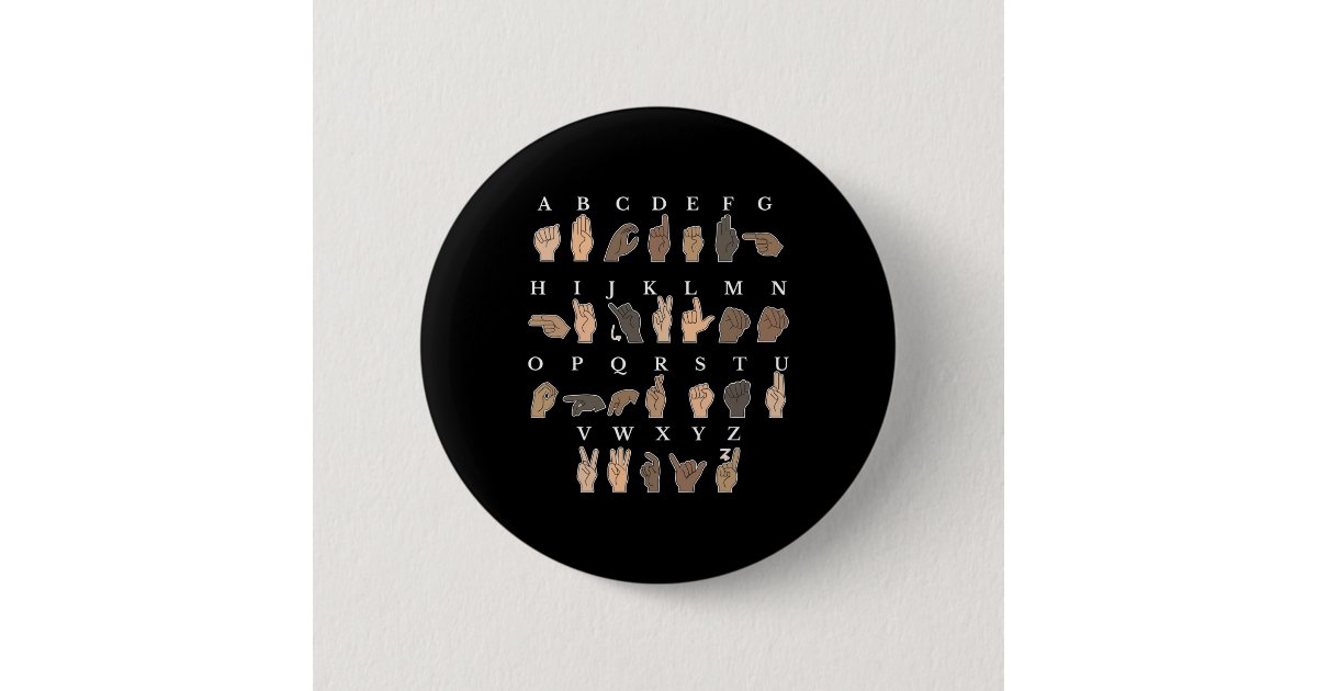Hand Sign Language ASL Hand gesture deaf awareness Button | Zazzle