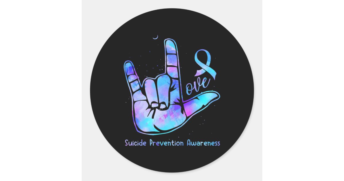 Hand Sign Suicide Prevention Awareness Week Septem Classic Round ...