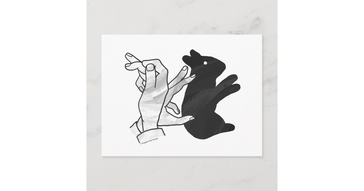 Hand Silhouette Rabbit Postcard | Zazzle