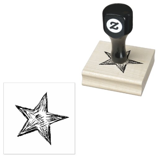 Hand Sketched Pencil Star Stamp | Zazzle