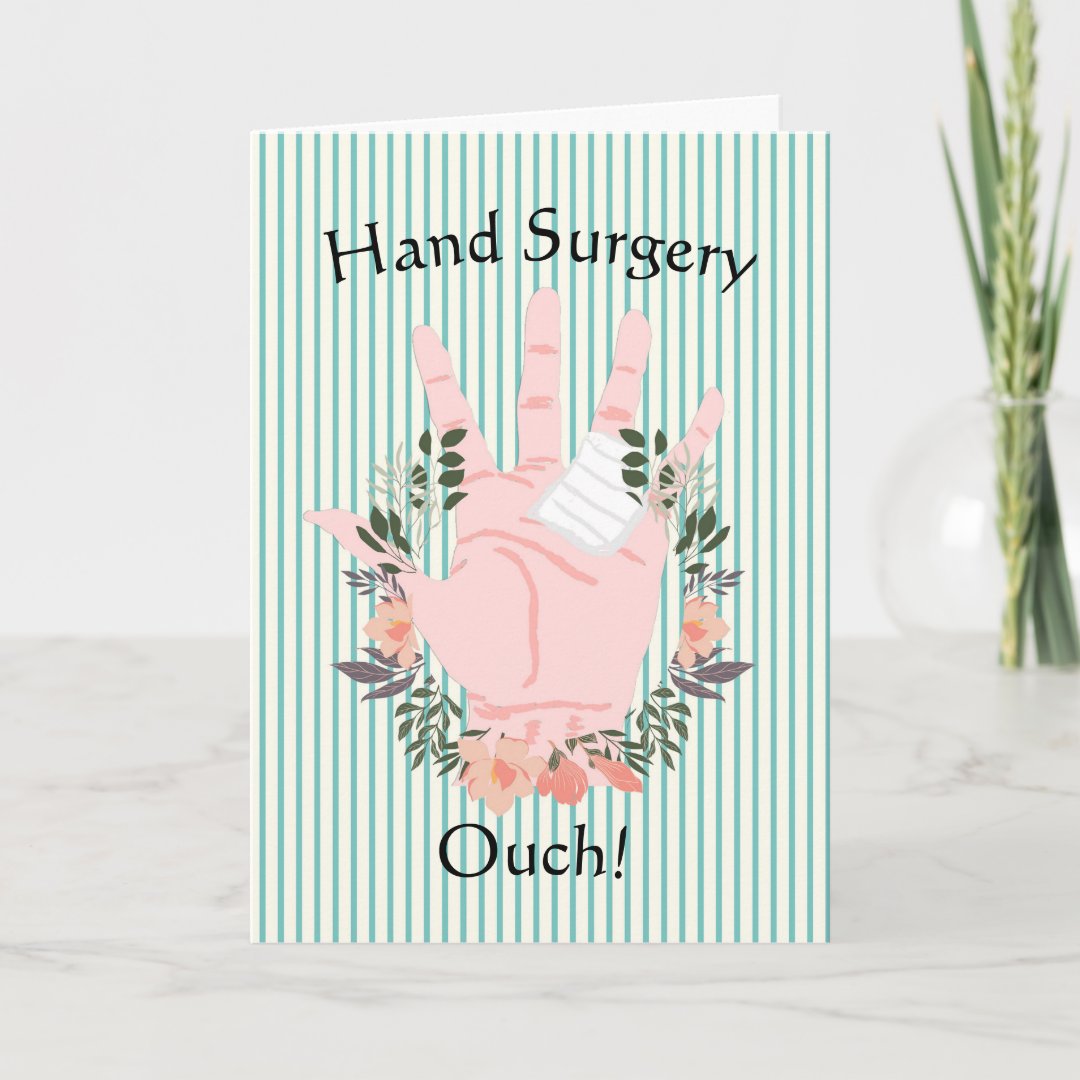 Hand Surgery Get Well Card with Hand | Zazzle