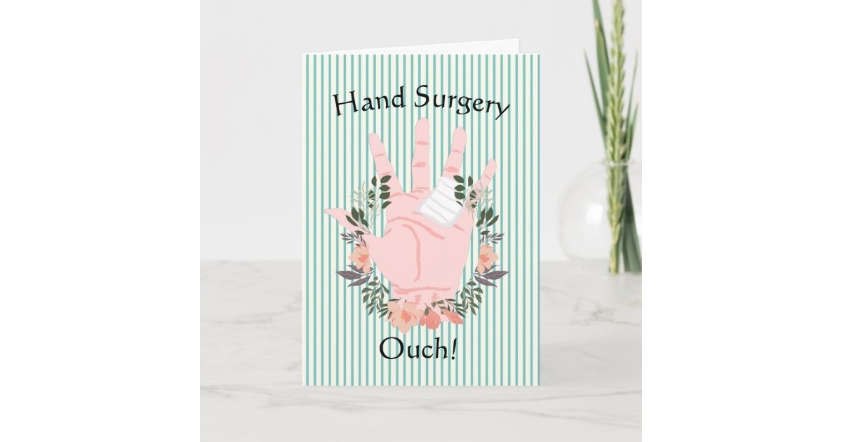 Hand Surgery Get Well Card with Hand | Zazzle