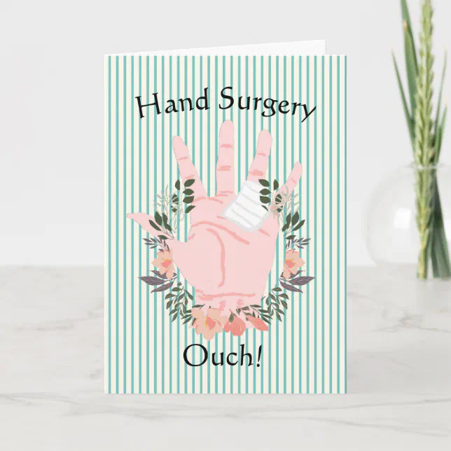 Hand Surgery Get Well Card with Hand | Zazzle