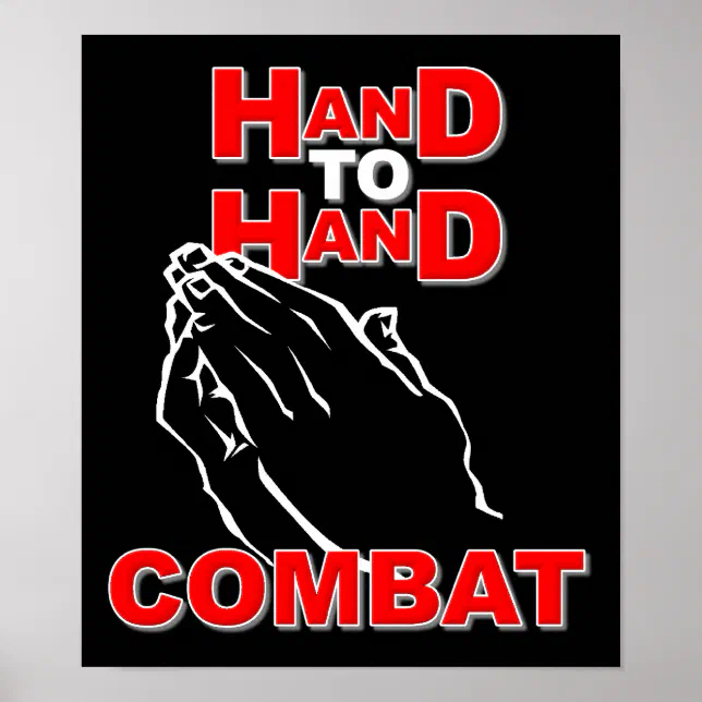 Hand To Hand Combat Prayer Sign Poster Christian | Zazzle