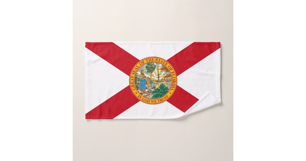 Hand Towel with Flag of Florida State, USA | Zazzle