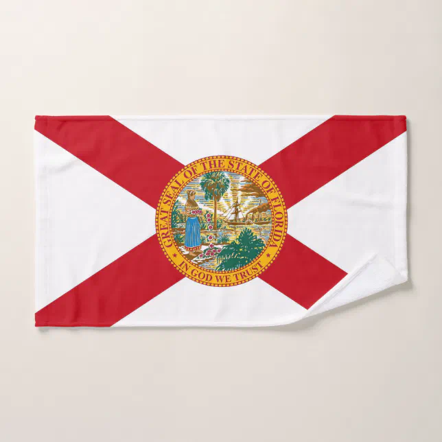 Hand Towel with Flag of Florida State, USA | Zazzle