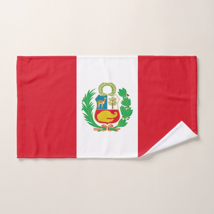 Hand Towel with Flag of Peru | Zazzle