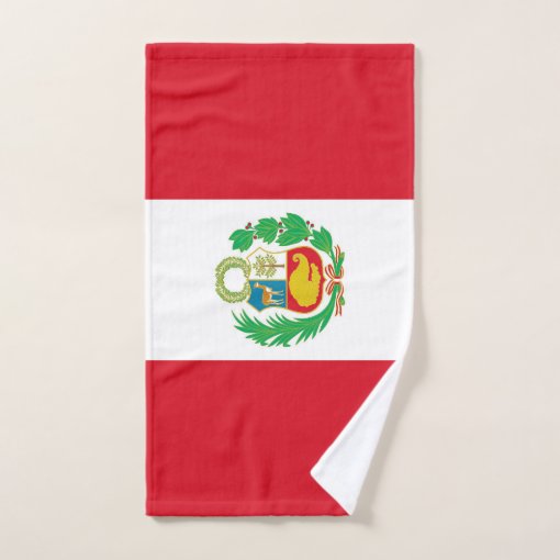 Hand Towel with Flag of Peru | Zazzle
