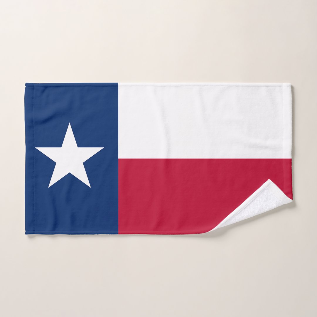 Hand Towel with Flag of Texas State, USA | Zazzle