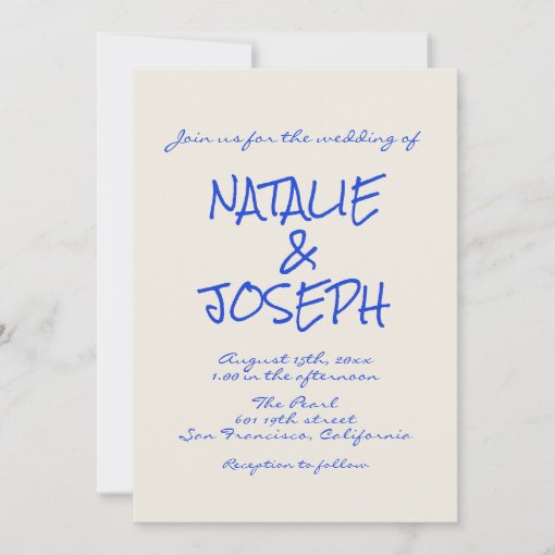 Hand-Written Colorful Retro Funky Photo Wedding Invitation | Zazzle