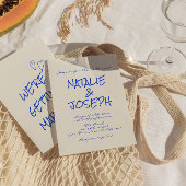 Hand-Written Colorful Retro Funky Unique Wedding Invitation | Zazzle