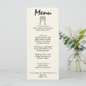 Hand Written Drawn Retro Quirky Unique Wedding Menu | Zazzle